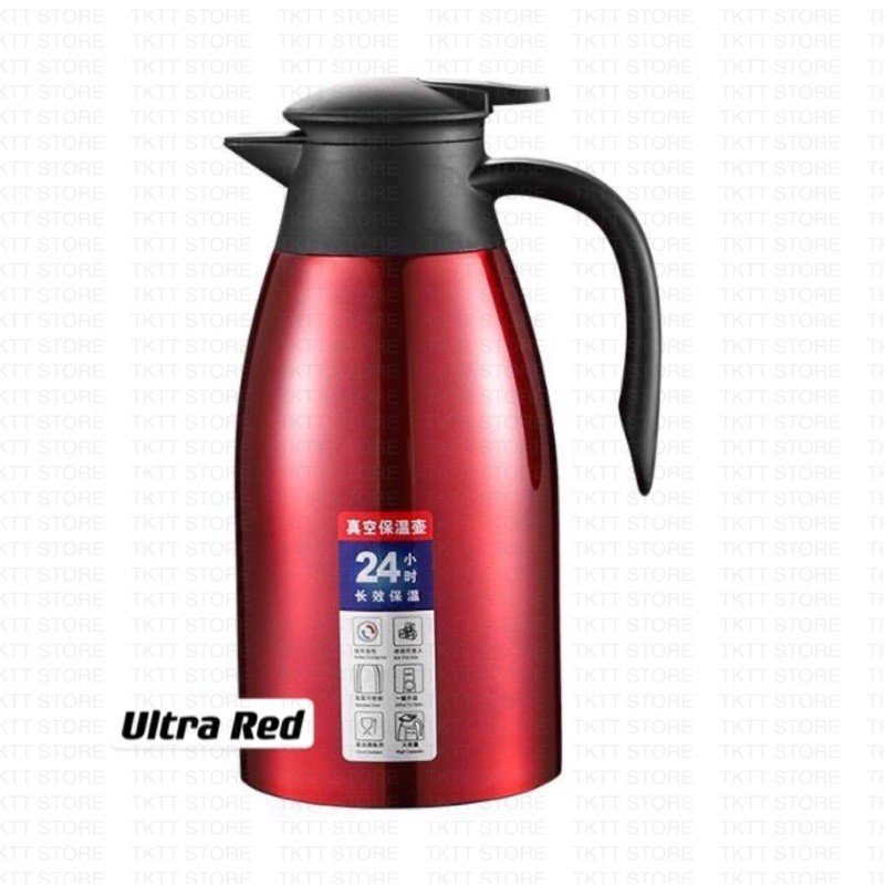 TKTT SUS304 2 Litres Insulated Vacuum Thermal Flask Stainless Steel ...