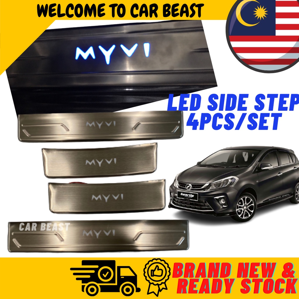 🔥Perodua Myvi GM3 Gen3 2018🔥 Door SIDE STEP with LED Kicking Plate ...