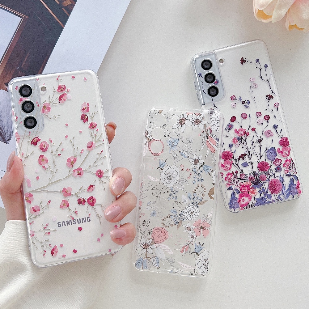 Transparent Soft Case For Samsung Galaxy A14 A23 A34 A54 A22 A32 A13 4G 5G Floral Cover | Shopee ...