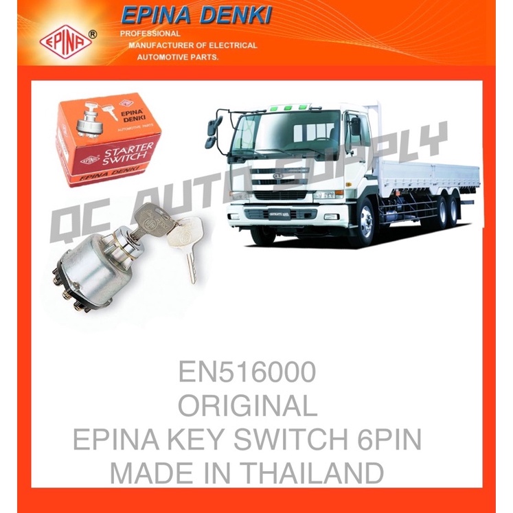 EN516000 ORIGINAL EPINA DENKI KEY SWITCH FOR USE ON: UNIVERSAL TRUCK NISSAN UD | Shopee Malaysia