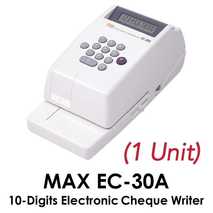 1 Unit MAX EC-30A / EC30A Electronic Cheque Writer (10 Digits, Fully ...