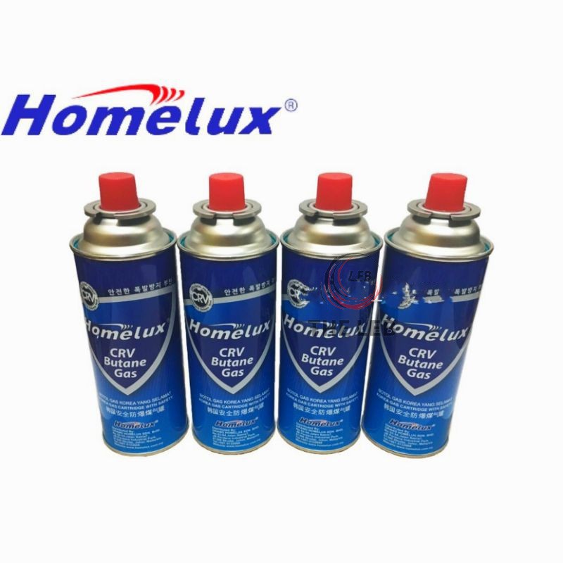 Homelux Butane Gas Cartridge Tin Gas Small Gas230g (4 BOTTLES) | Shopee ...