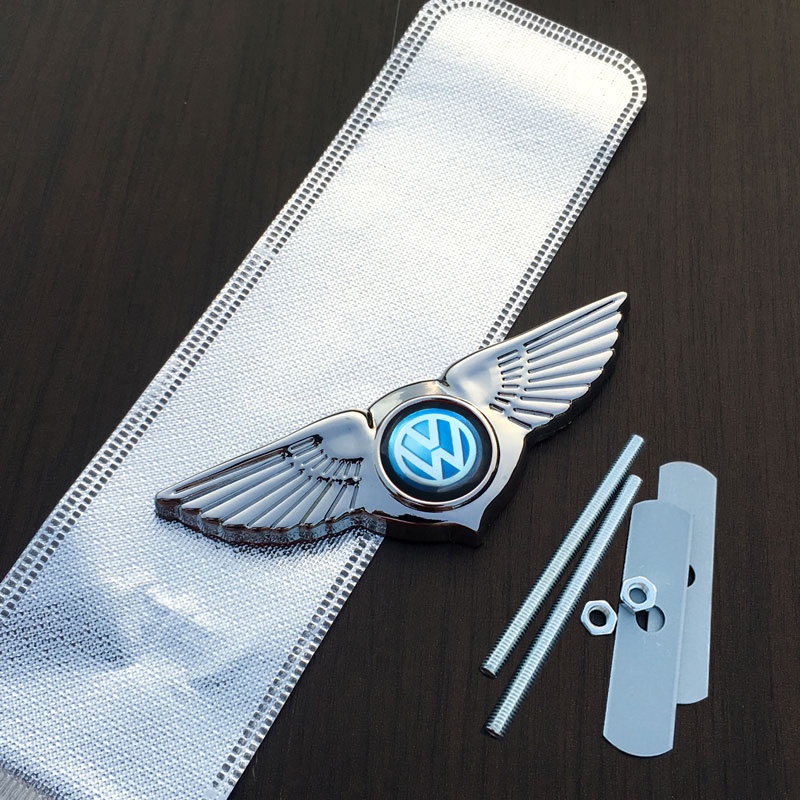 Metal Car Sticker Front Grille Badge Wings Emblems for Volkswagen VW Vento Beetle Jetta Tiguan ...