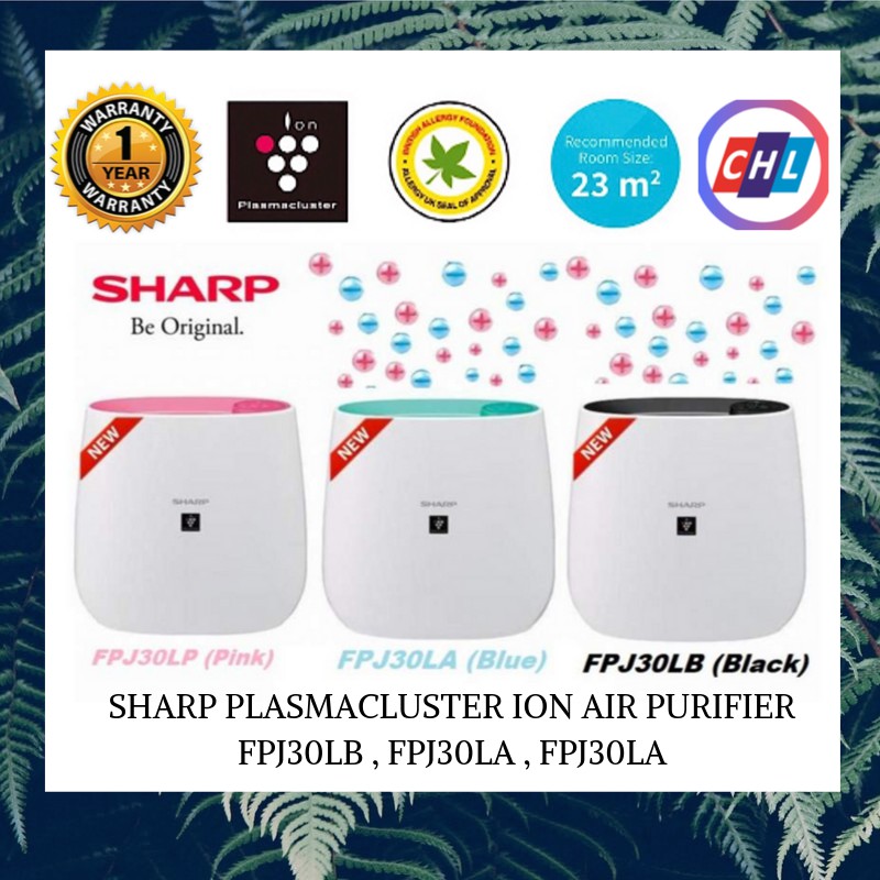 SHARP PLASMACLUSTER ION AIR PURIFIER FPJ30LA ( Blue colour ) | Shopee ...