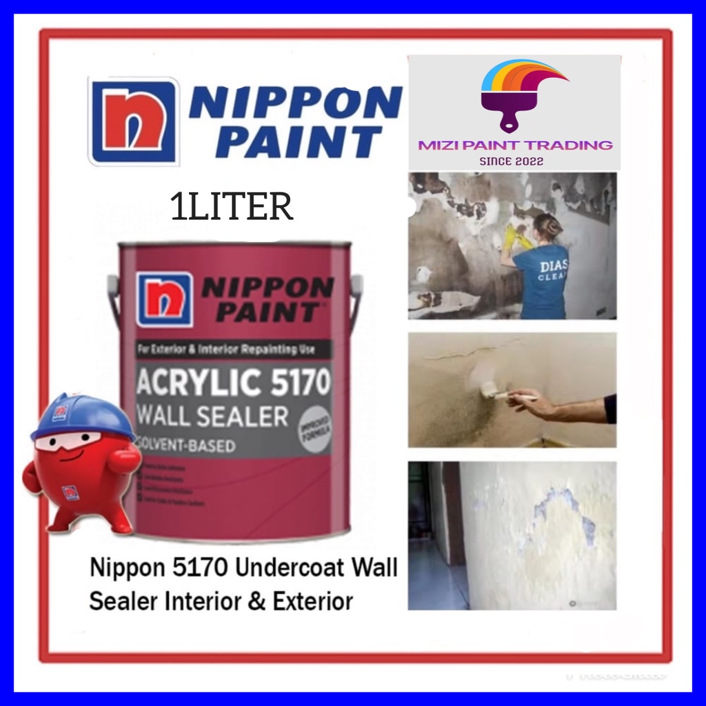 1 Litres 1L NIPPON Paint Acrylic 5170 Wall Sealer (Suitable Interior ... 1 Litres 1L NIPPON Paint Acrylic 5170 Wall Sealer (Suitable Interior ...