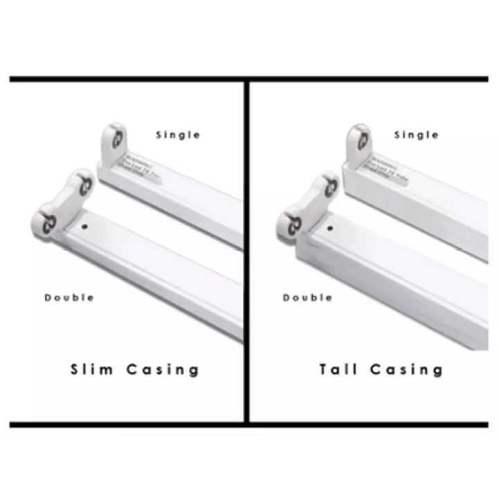 🔥 Ready Stock 🔥 T8 4 FT / 2 FT LED Casing Tube Fitting Single / Double ...