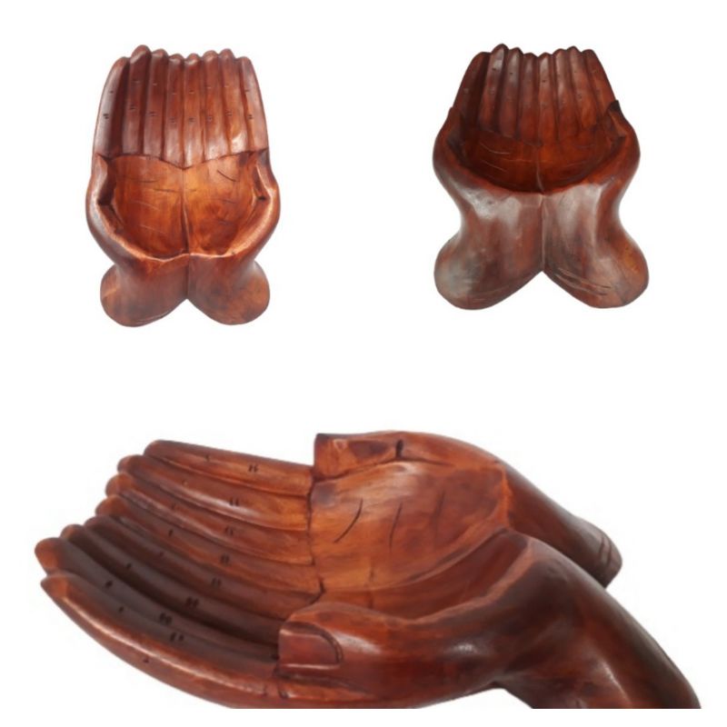 Wooden hand statue diameter 40×26×9 cm Wooden statue display Hand ...