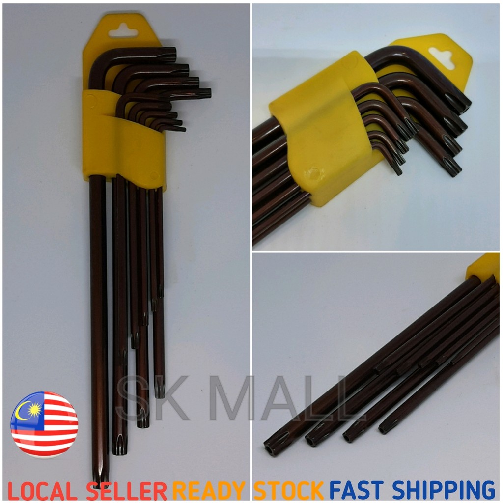 9 Pcs TORX Star Allen Key Set Extra Long S2 Steel | Shopee Malaysia