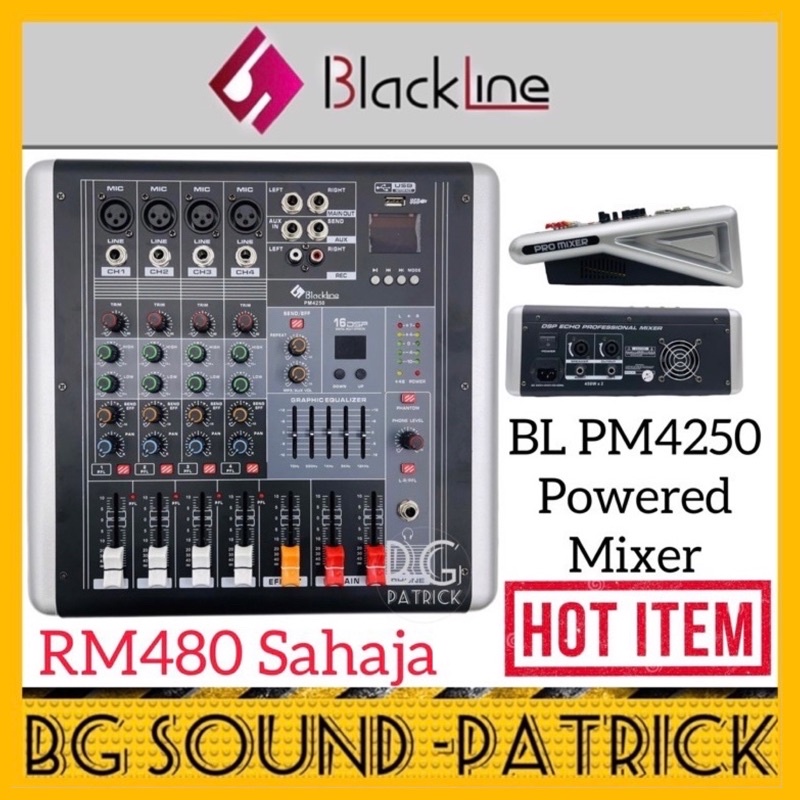BLACKLINE PM4250 250watt x 2channel Power Mixer | Shopee Malaysia