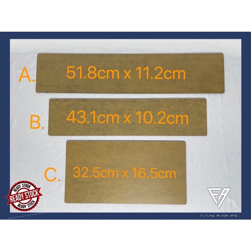 NUMBER PLATE FOR CAR *PLATE ONLY* PAPAN NOMBOR PLAT UTK KERETA *PAPAN ...