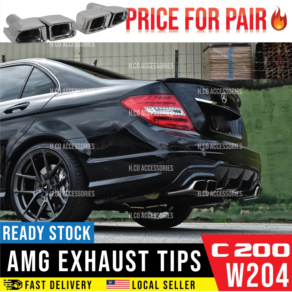 AMG Double Exhaust Tips For C63 E63 W204 W212 W207 Tail Mercedes Benz ...