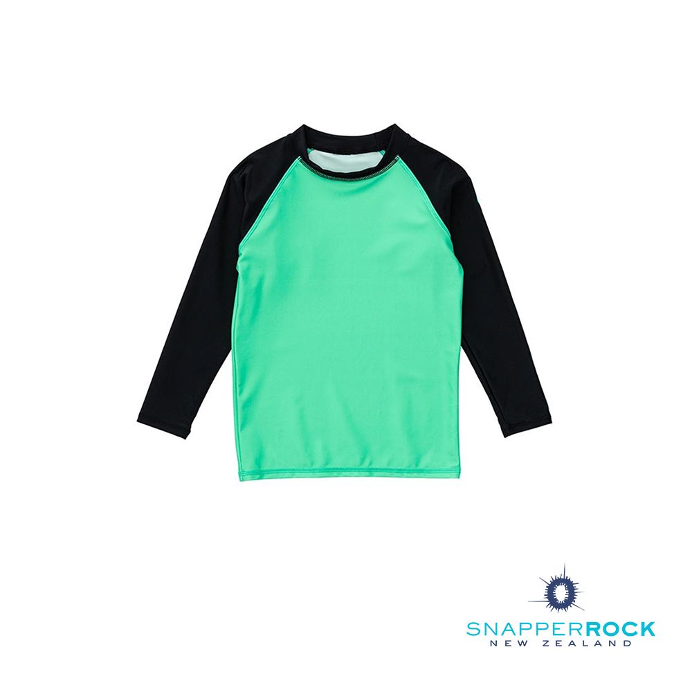 Snapper Rock Green Black Sustainable Long Sleeves Rash Top B20078L ...