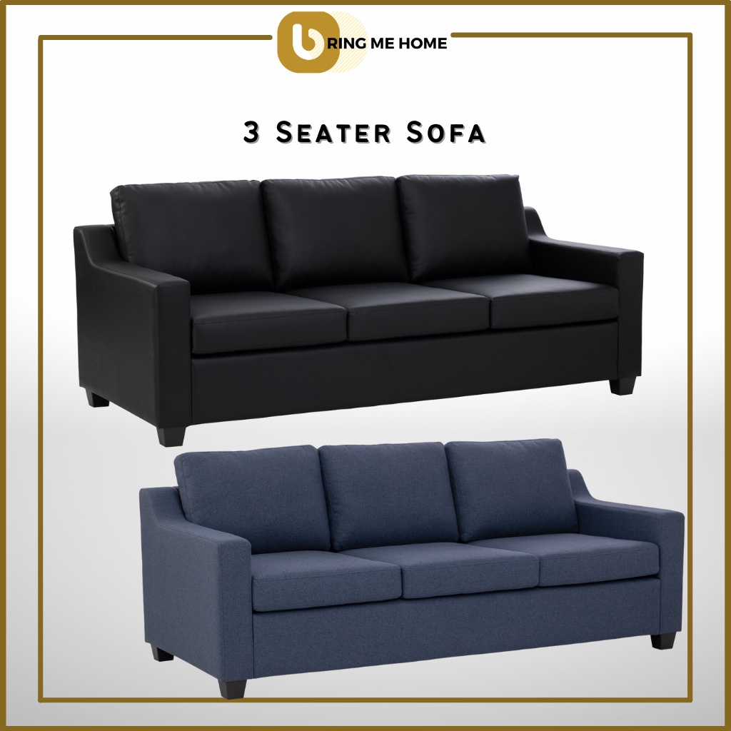 BMH BALENO Sofa 3 Seater Sofa Murah Fabric Sofa Kain PU Leather Sofa ...