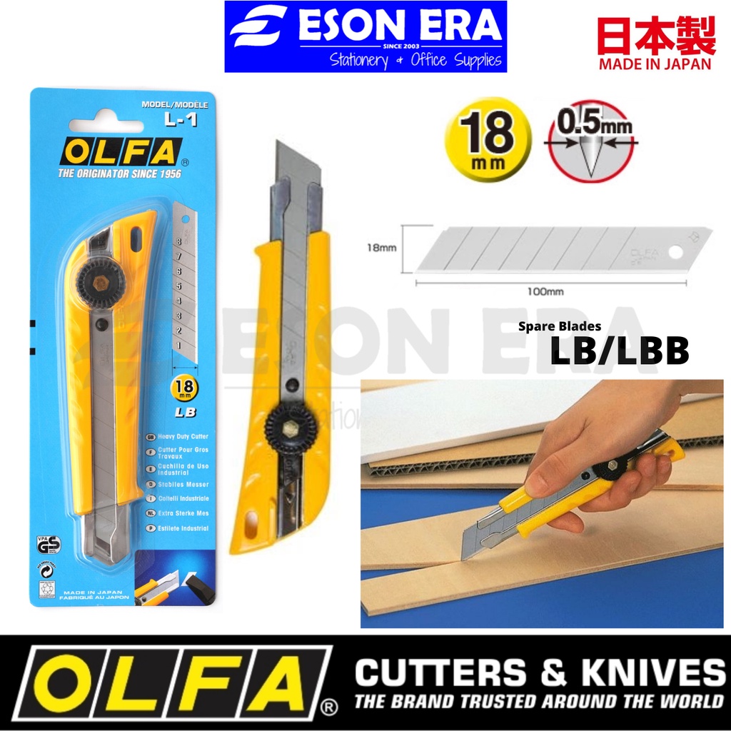 Olfa L-1 Heavy Duty Cutter Made in Japan Knife Pisau | Shopee Malaysia