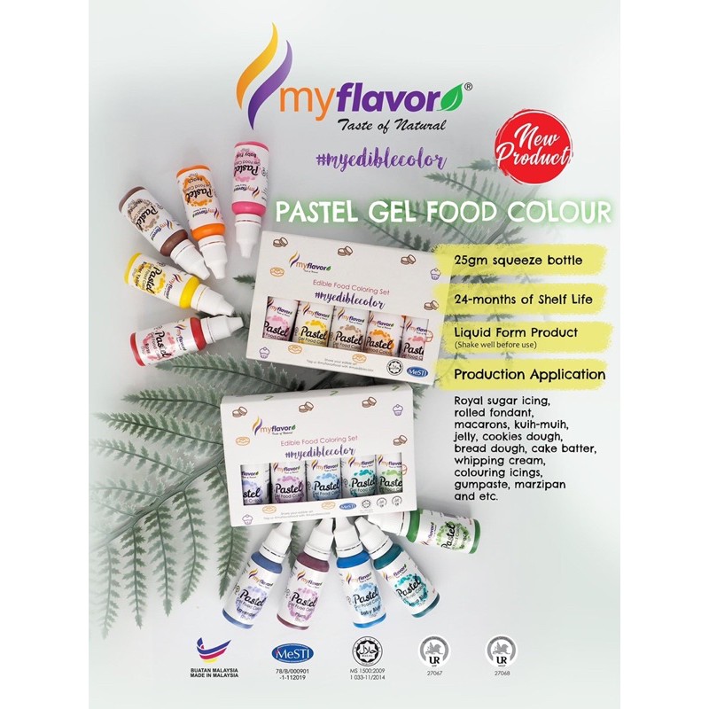 MyFlavor Pastel Gel Food Colour 5PCS Set - (Secret Garden/Sunny Dream ...