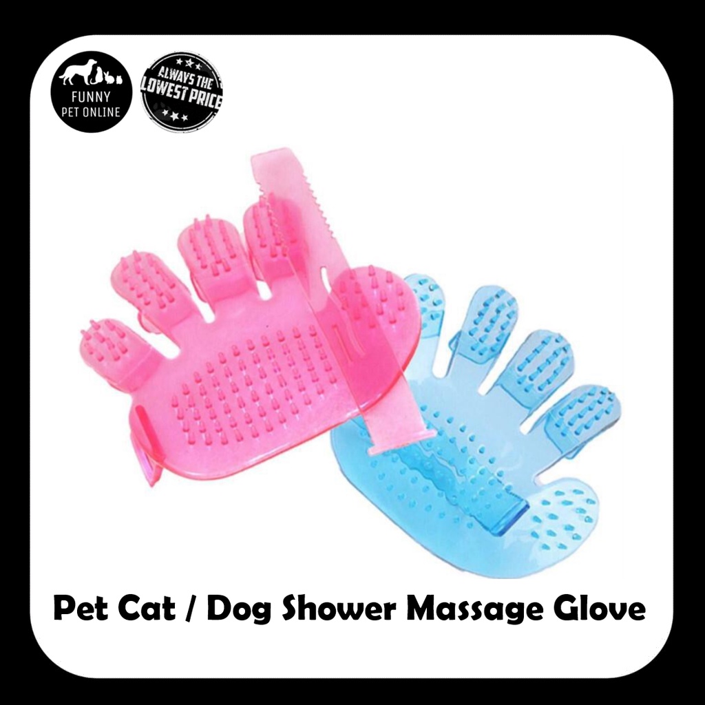 Pet Cat/Dog Shower Massage Glove / Sarung Tangan Mandi Kucing/Anjing ...