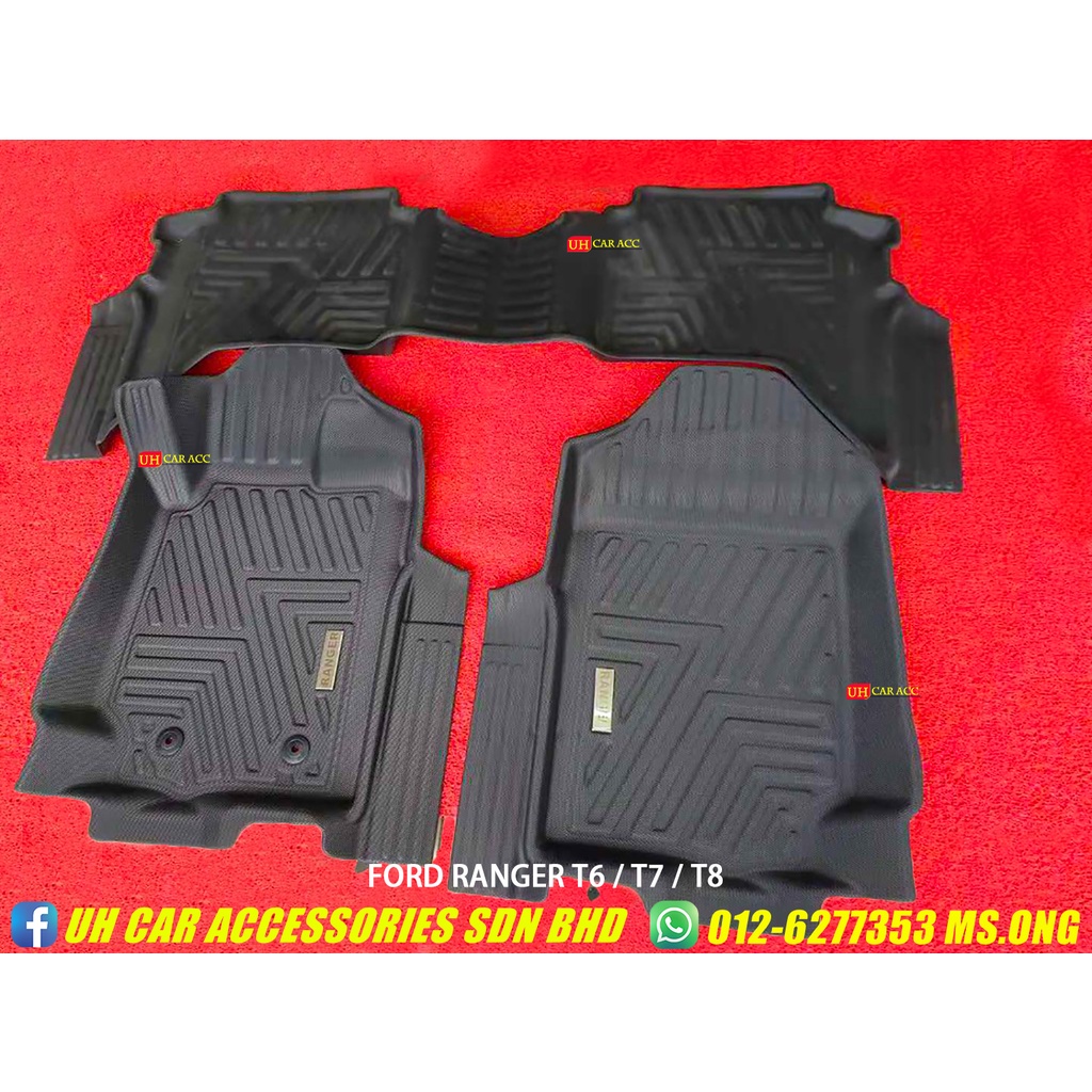 Ford Ranger T6 T7 T8 PE Floor Car Mat Carpet Coil Mat | Shopee Malaysia