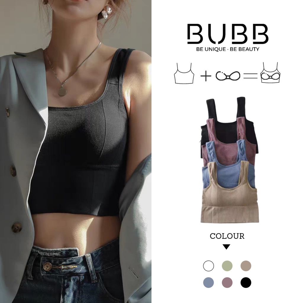 No Rims Camisole Seamless Sportswear Yoga Singlet Women Seluar Dalam Perempuan 胸垫背心女 (BUBB Store ...