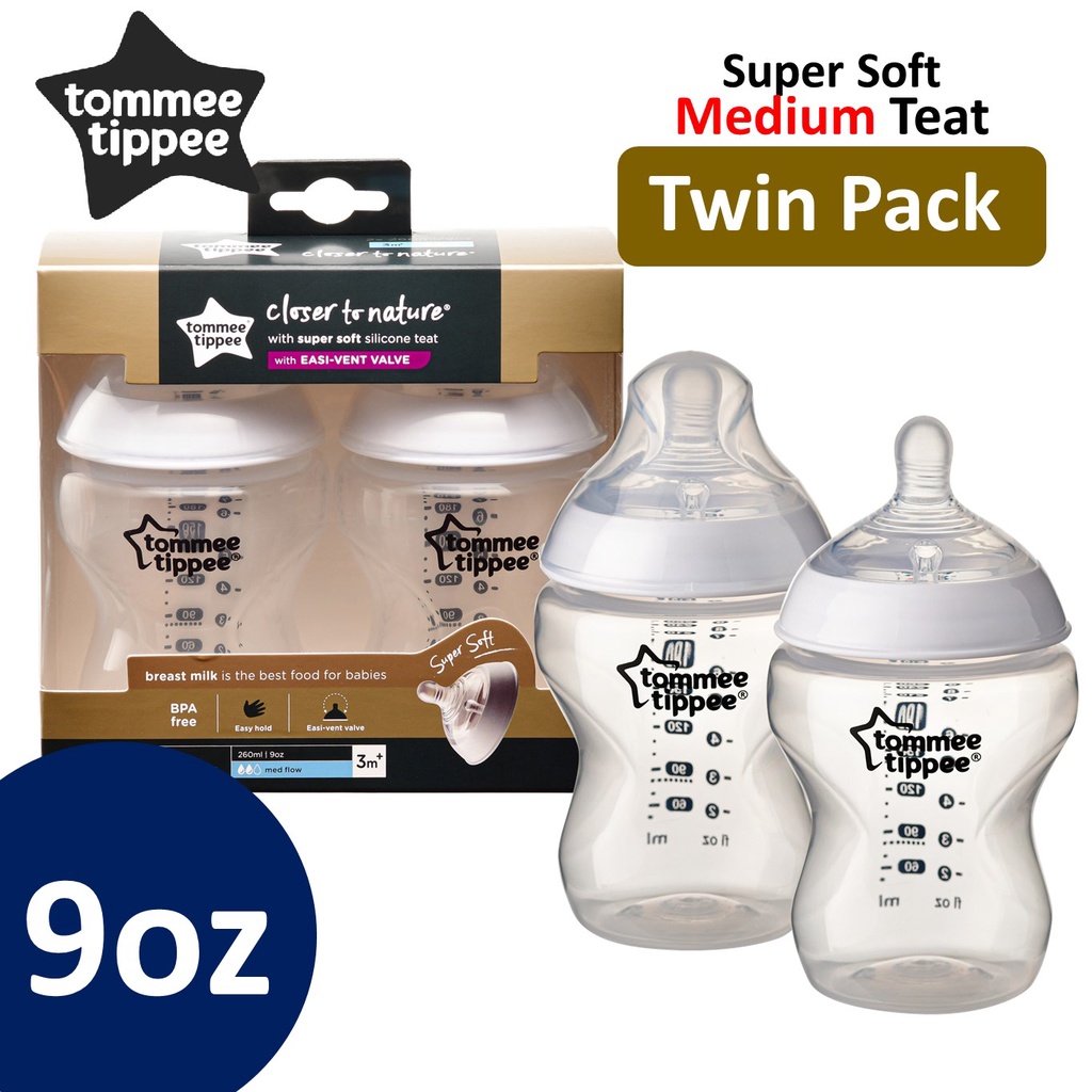 Tommee Tippee 5oz / 150ml 260ml/9oz 11oz / 340ml CTN Tinted Deco Baby Milk Feeding Bottle Single ...