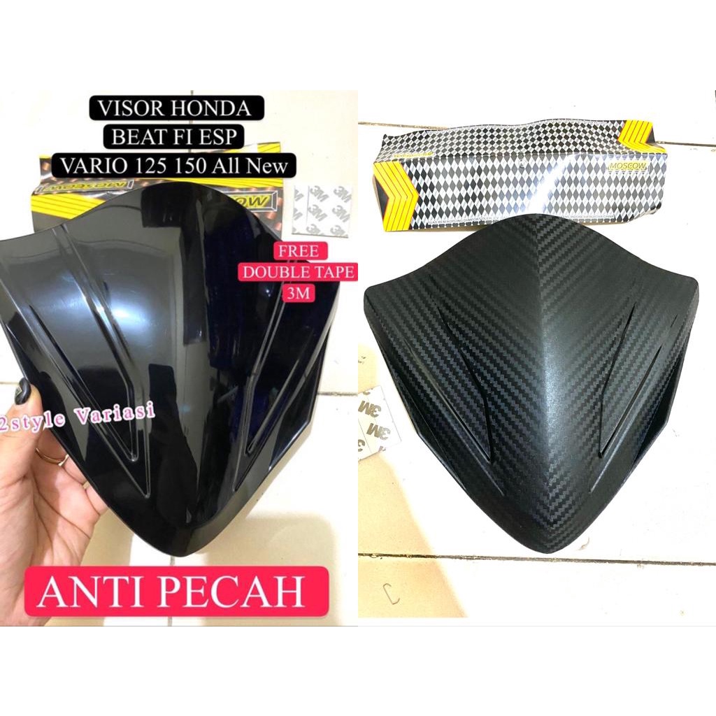 HITAM Visor HONDA BEAT ANTI-Shatter SET DOUBLE TAPE 3M PNP Strong ...