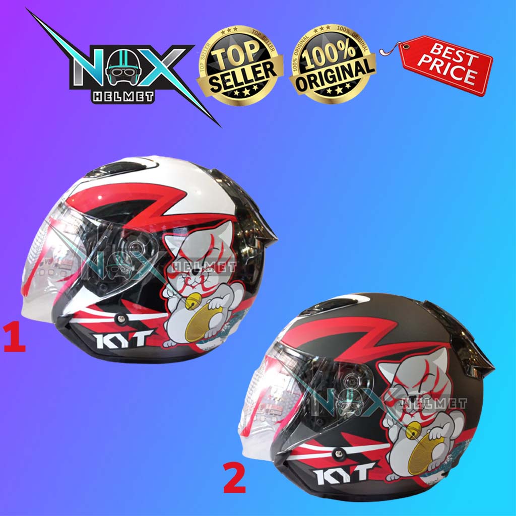 Kyt DJ MARU Helmet Kabuki Cat Half Face Motif (2kg Postage) | Shopee ...