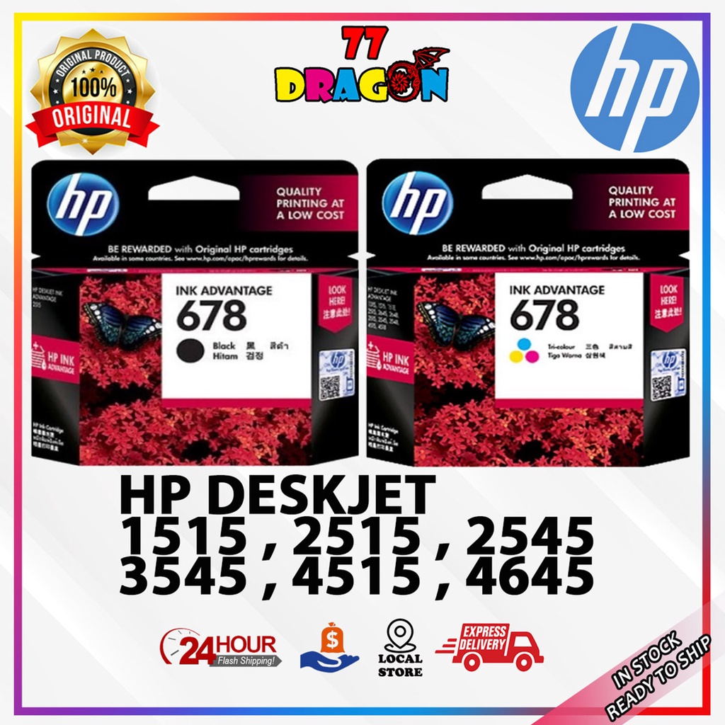 (GENUINE) HP 678 BLACK / COLOR ORIGINAL CARTRIDGE | Shopee Malaysia