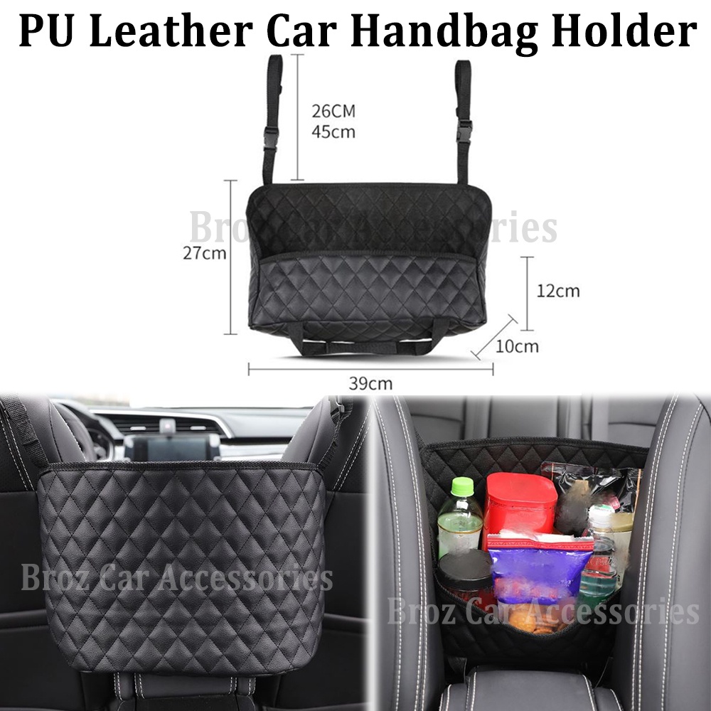 Car Seat Storage Car Handbag Holder Bag Car Net Pocket Hanging Between ...