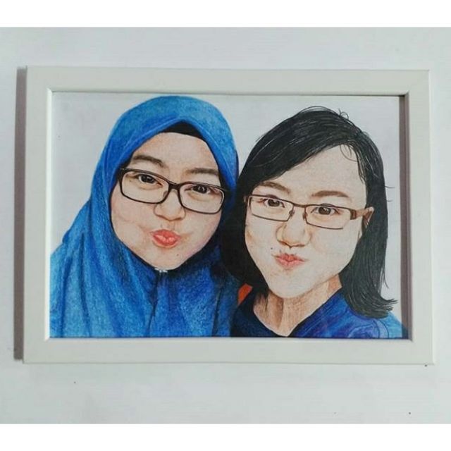 Portrait paintings lukisan potret customize | Shopee Malaysia