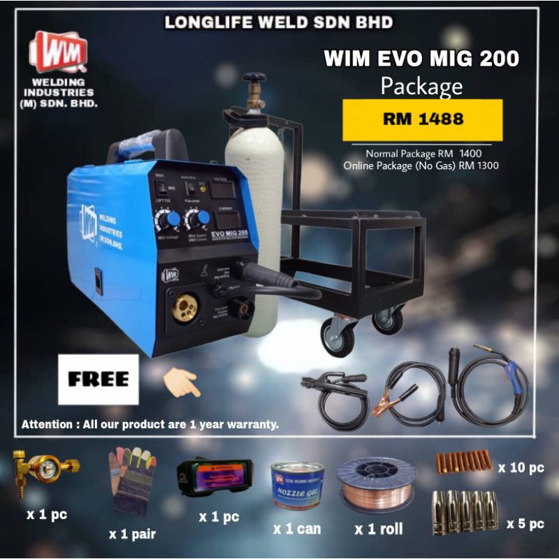 WIM Evo Mig 200 Portable Mig welding machine | Shopee Malaysia