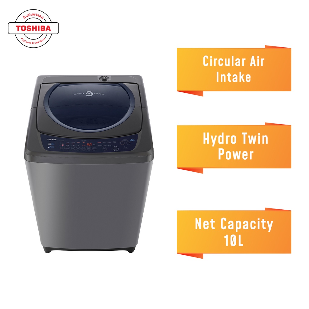 Toshiba Fully Auto Top Load Washing Machine (10kg) AW-H1100GM(SM) | Shopee Malaysia