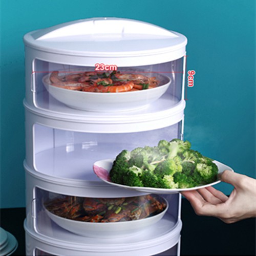 Food Dish Cover Multilayer Transparent Stackable Storage Tudung Saji ...