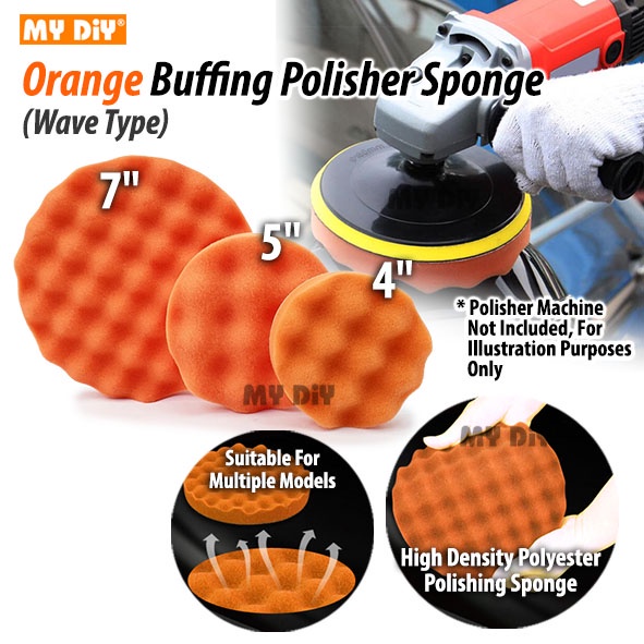 MYDIYSDNBHD - Orange Polish Sponge Buffing Polisher Sponge Car ...