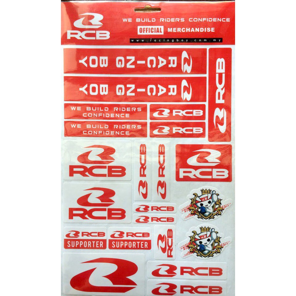 Sticker Set RCB Racing Boy (Size A4) | Shopee Malaysia