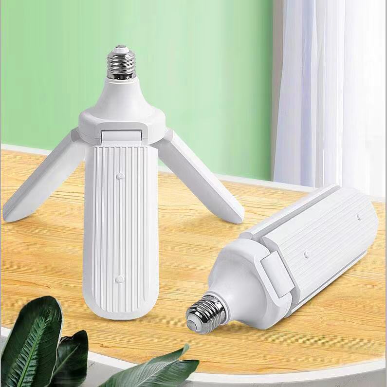 Folding LED Lamp Blade Fan Bulb White 3 Blades Open Legs Foldable Very ...