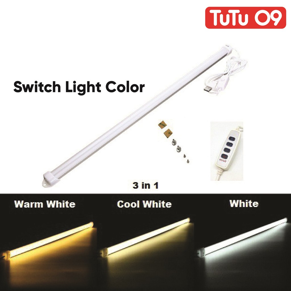 52cm 36 LED 3in1 Strip Light Portable USB DC 5V Hard Bar Tube Desk ...