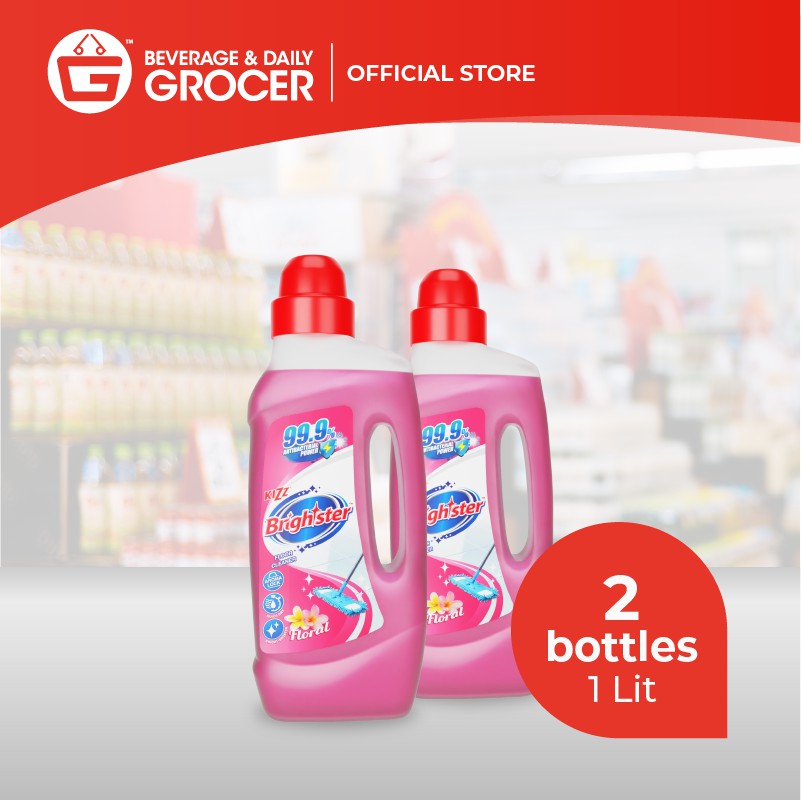 Kizz 99% Antibacterial Brighster Floor Cleaner Floral (2 x 1 Litre) 2 ...