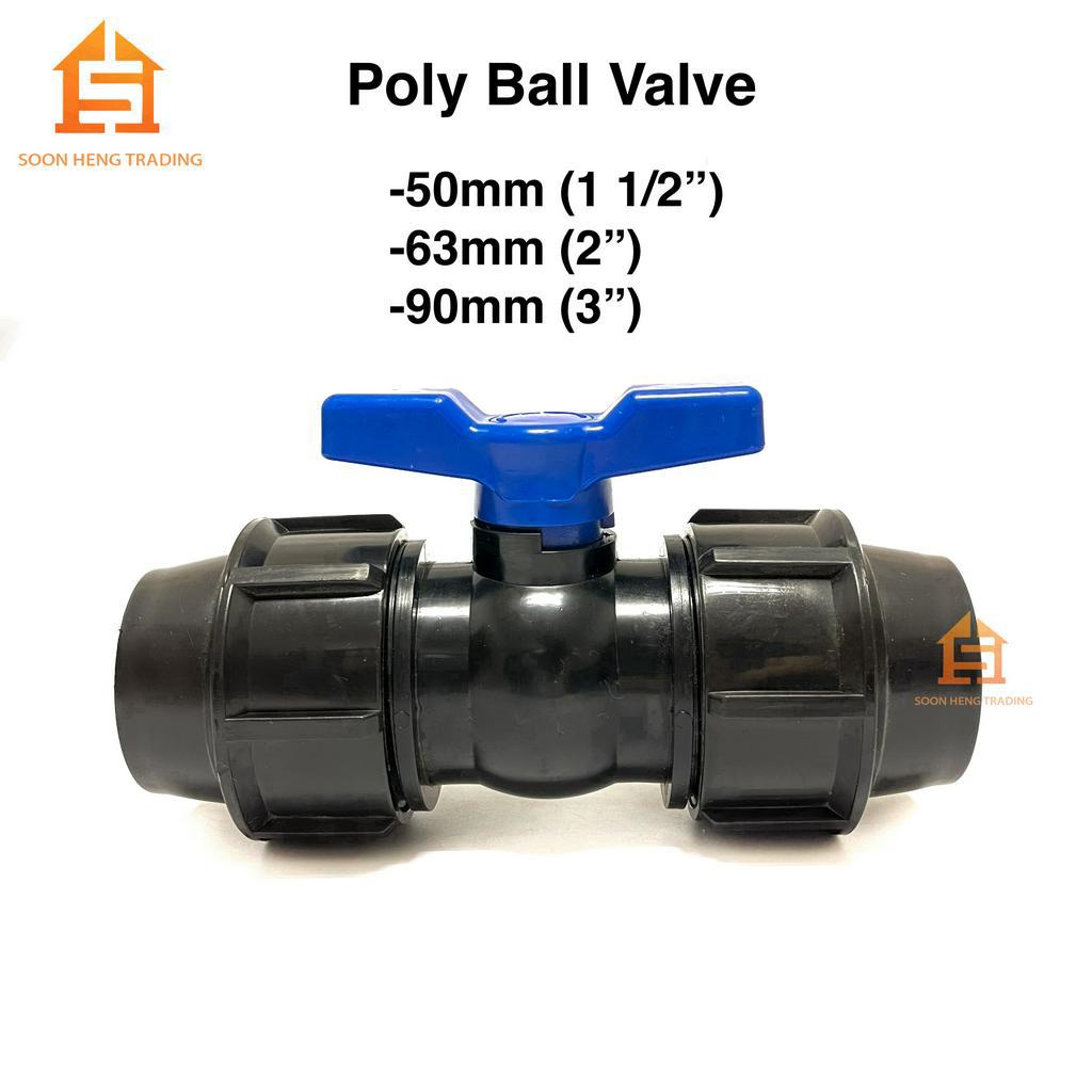 Poly Ball Valve [50mm, 63mm,90mm] Poly Stopcock Stop Tap Ball Valve / Compression Ball Valve ...