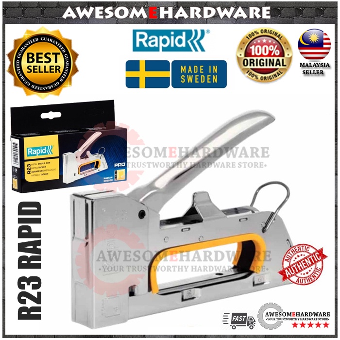 (MADE IN SWEDEN) RAPID PRO R23 METAL HAND STAPLER GUN TACKER STAPLE GUN ...