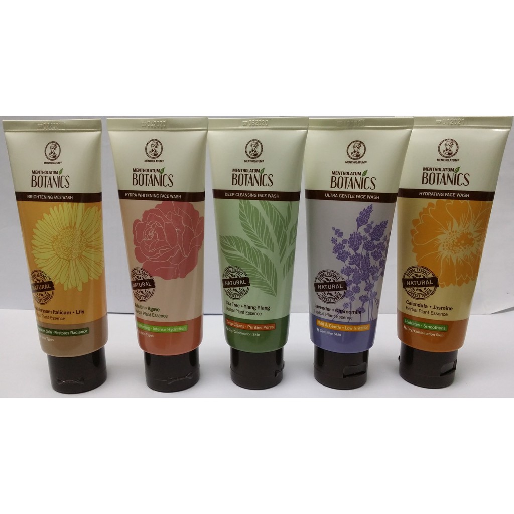 Mentholatum Botanics Face Wash 100g (Brightening/Hydra Whitening/Deep ...