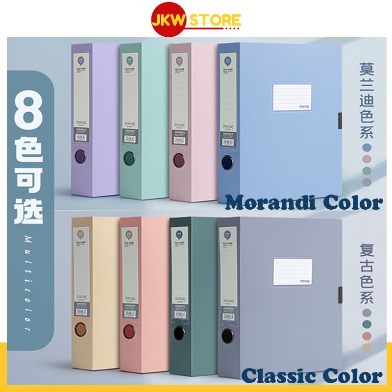 [1 Set 4pcs]A4 Morandi/Classic Color Storage File Box PVC Plastic File ...