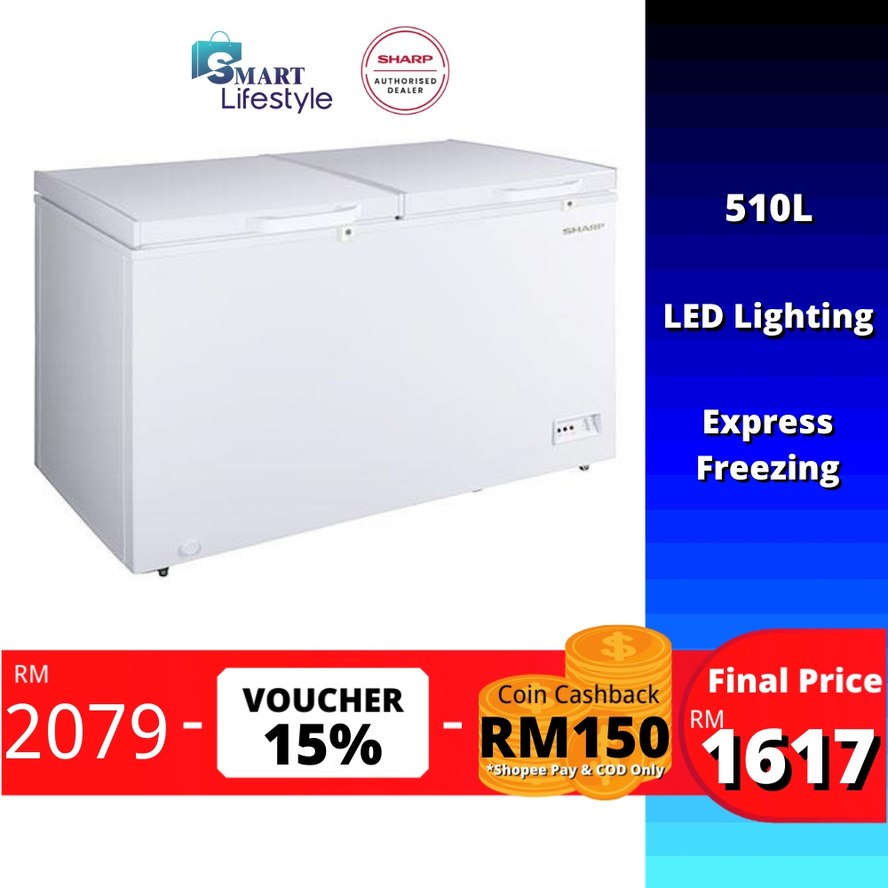 Sharp 510L Chest Freezer SJC518 | Shopee Malaysia