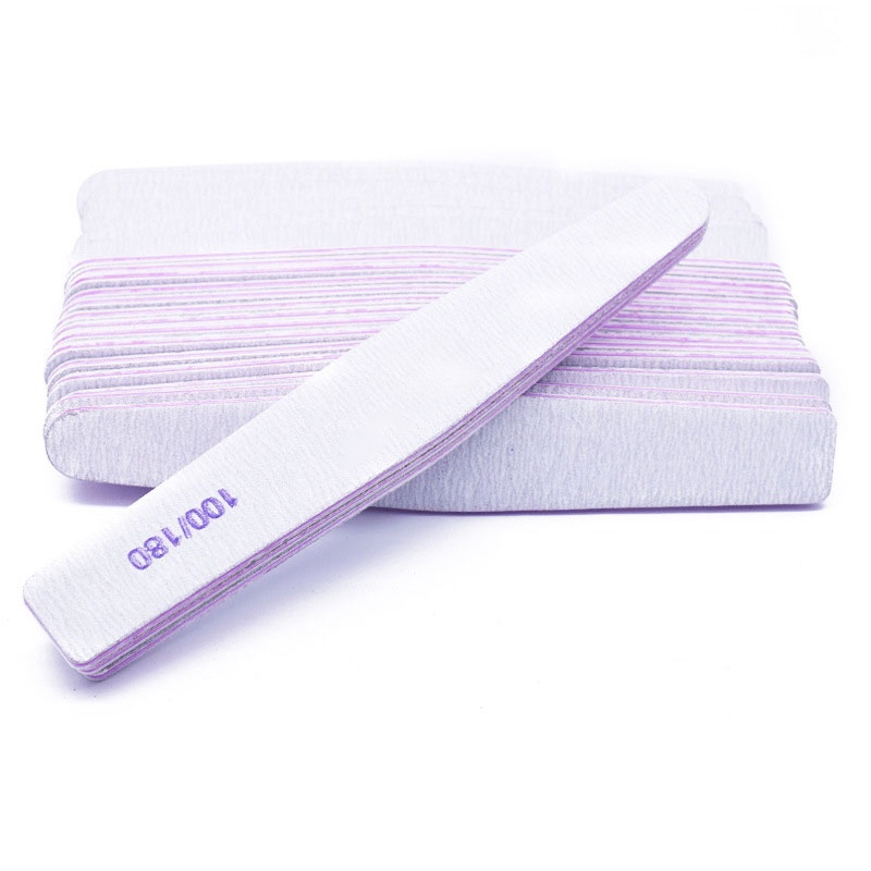 10 Pcs Nail File 100/180 Square/Coffin/Boomerang/Banana Professional ...