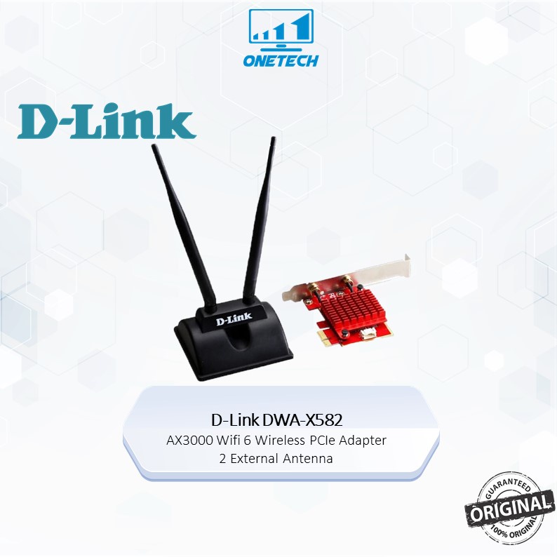 D-Link DWA-X582 AX3000 Wifi 6 Wireless PCIe Adapter With Bluetooth 5.1 ...