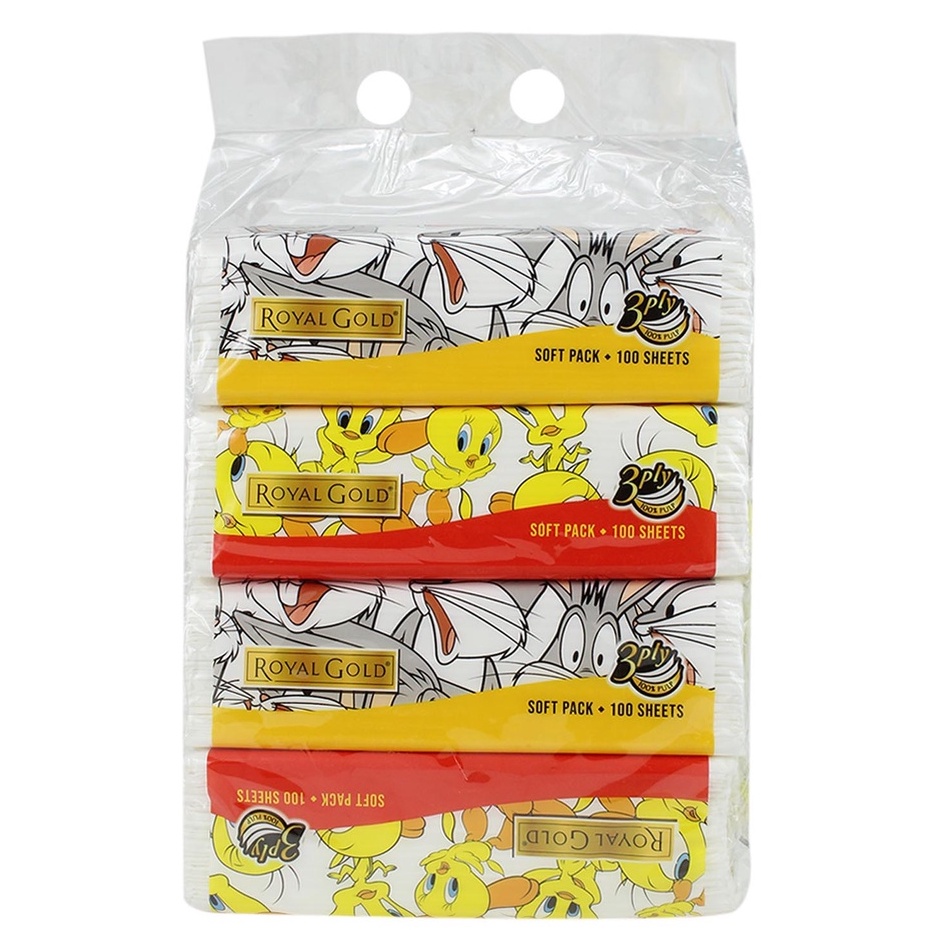 Royal Gold Facial Tissue 3 ply x 4 pack 100 sheets Tisu Muka Vinda ...