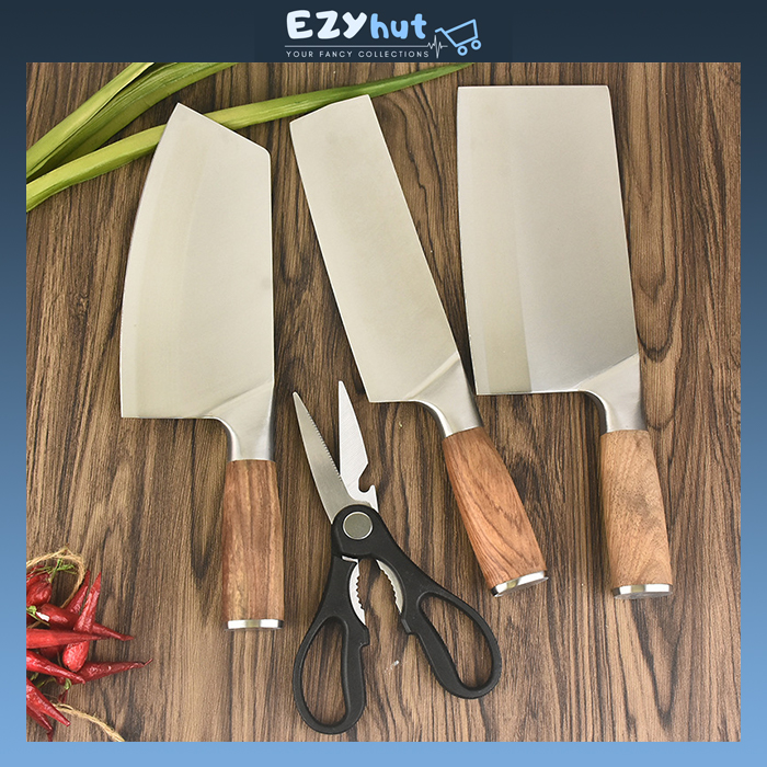 5 In 1 Premium Quality Stainless Steel Knife Set With Cleaver Slicing ...