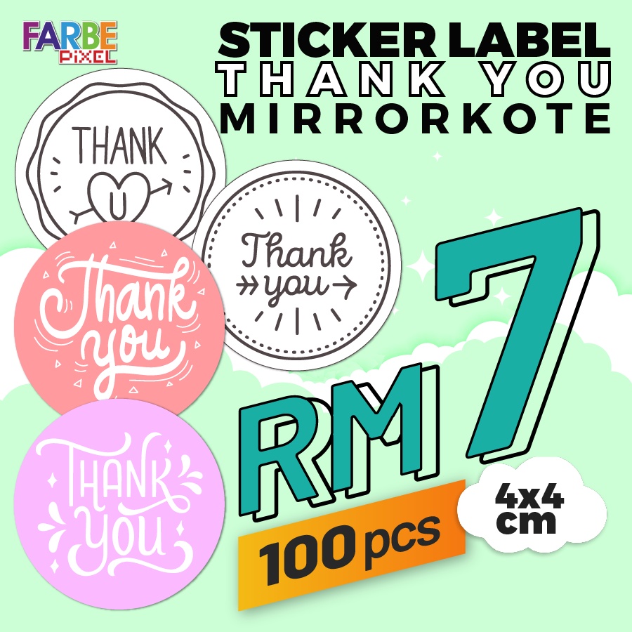 [100pcs READY MADE] Thank You Sticker / sticker doorgift / sticker ...