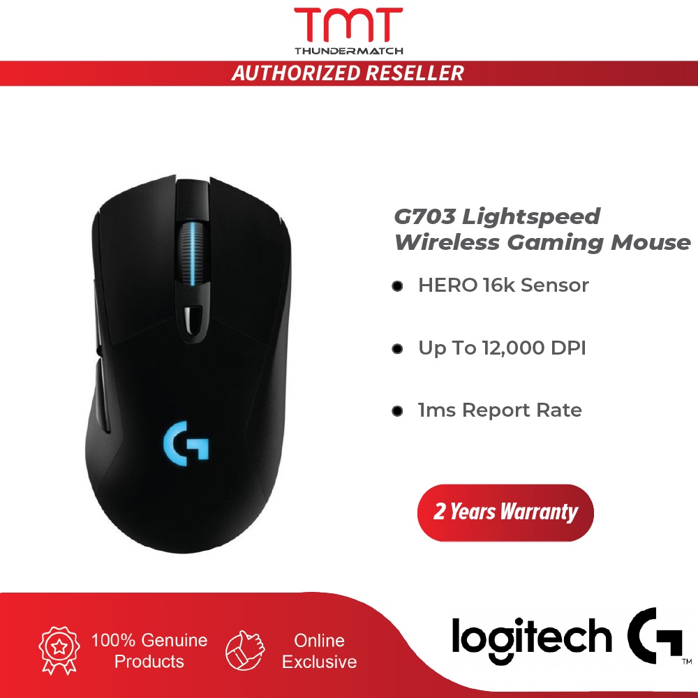 Logitech G703 Lightspeed Wireless Gaming Mouse W | Hero 16K Sensor | PowerPlay Compatible ...