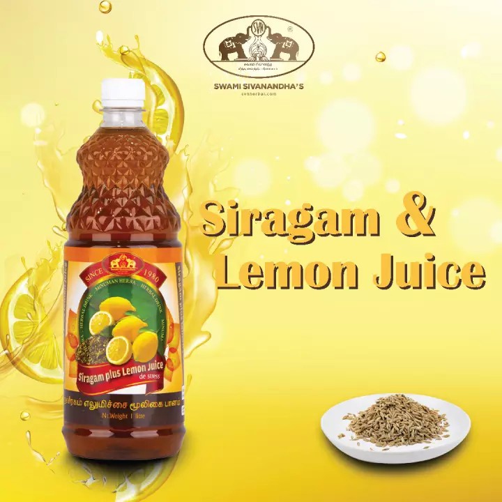 Swami Sivanandhas Herbal Cumin Seed (Siragam) & Lemon Mix Herbal Juice ...