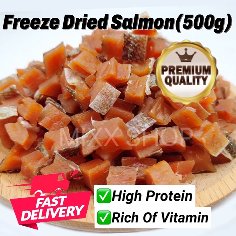 500g Freeze Dried Salmon Pet Food Makanan Kucing Snack Kucing ...