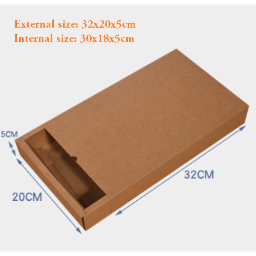 5pcs (32cm x 20cm x 5cm) Paper box/ Box/ Kraft Drawer box/ Gift box ...